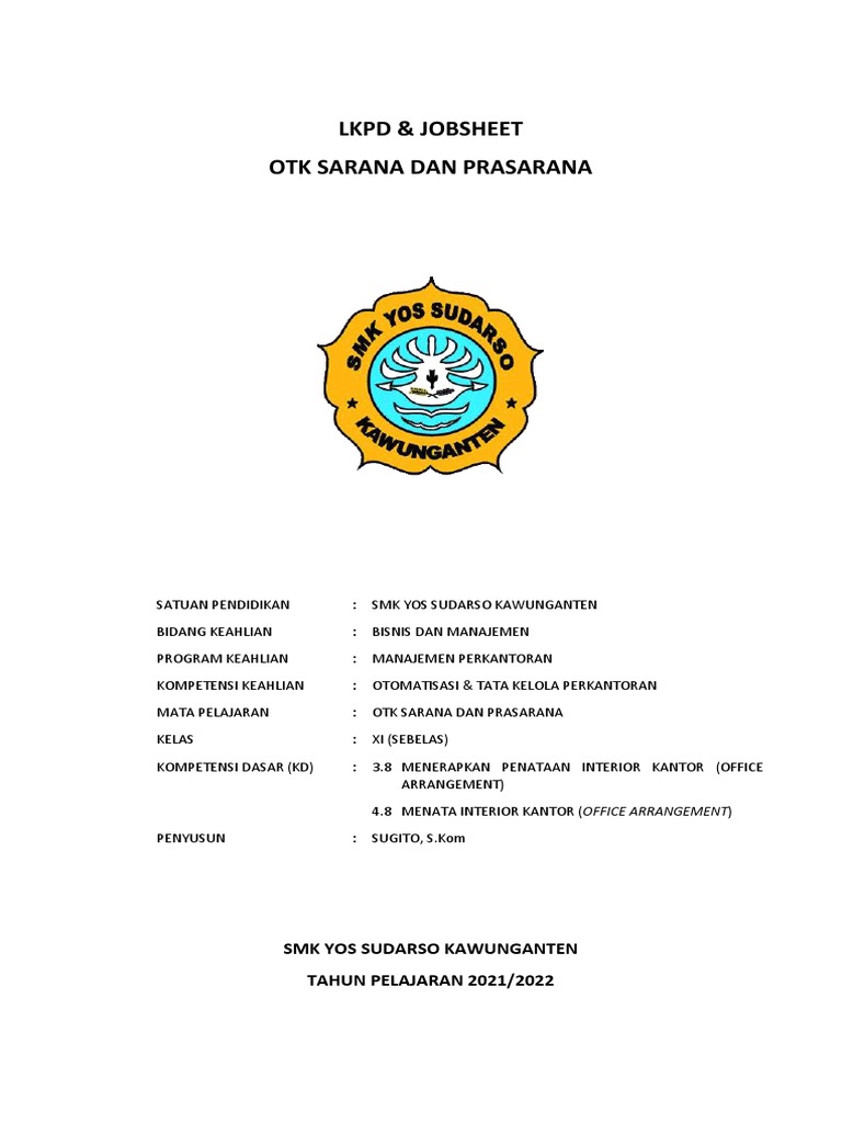 CONTOH LKPD OTK Sarpras - Desain Interior Kantor - Penugasan Terstruktur | PDF