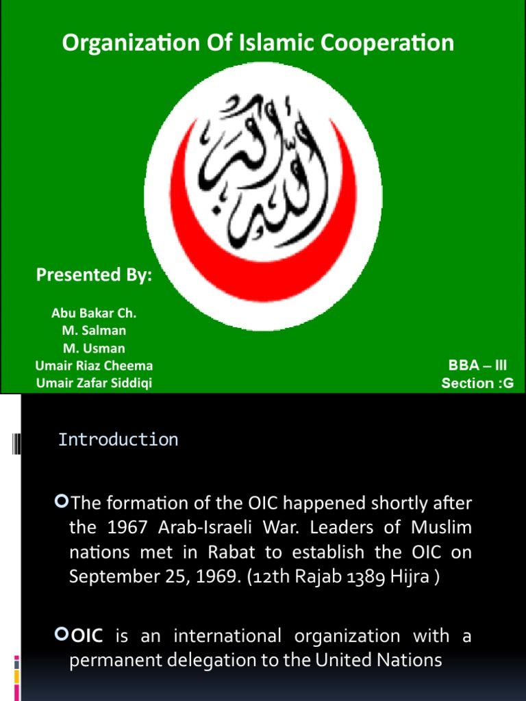 Organization of Islamic Conference (Oic) | PDF | Organisation Of ...