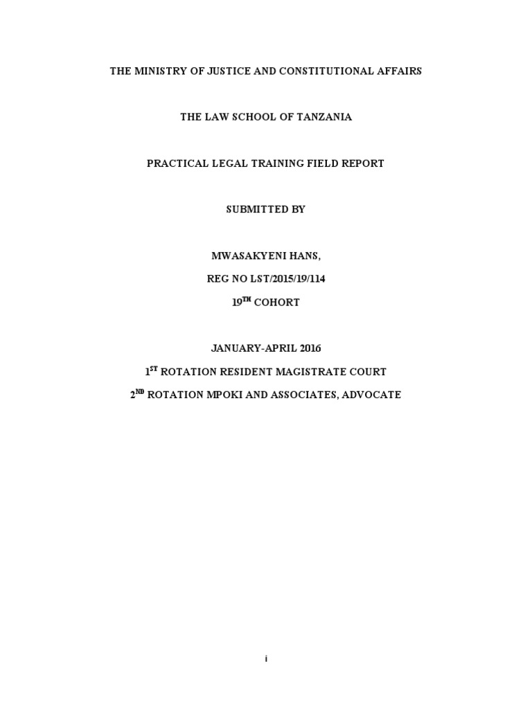 Field Attachment Report | PDF