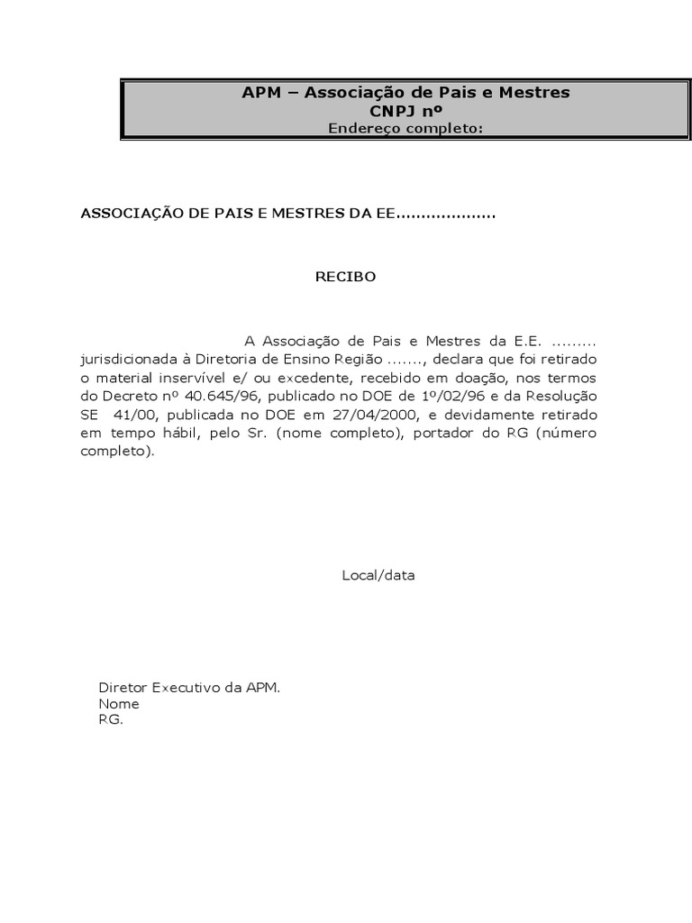 Mod 11 Recibo Apm Escola | PDF