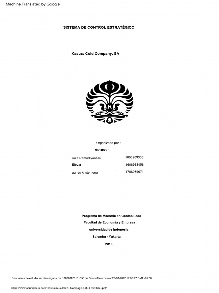 SPS Compagnie Du Froid S.A 3 PDF | PDF | Business | Presupuesto