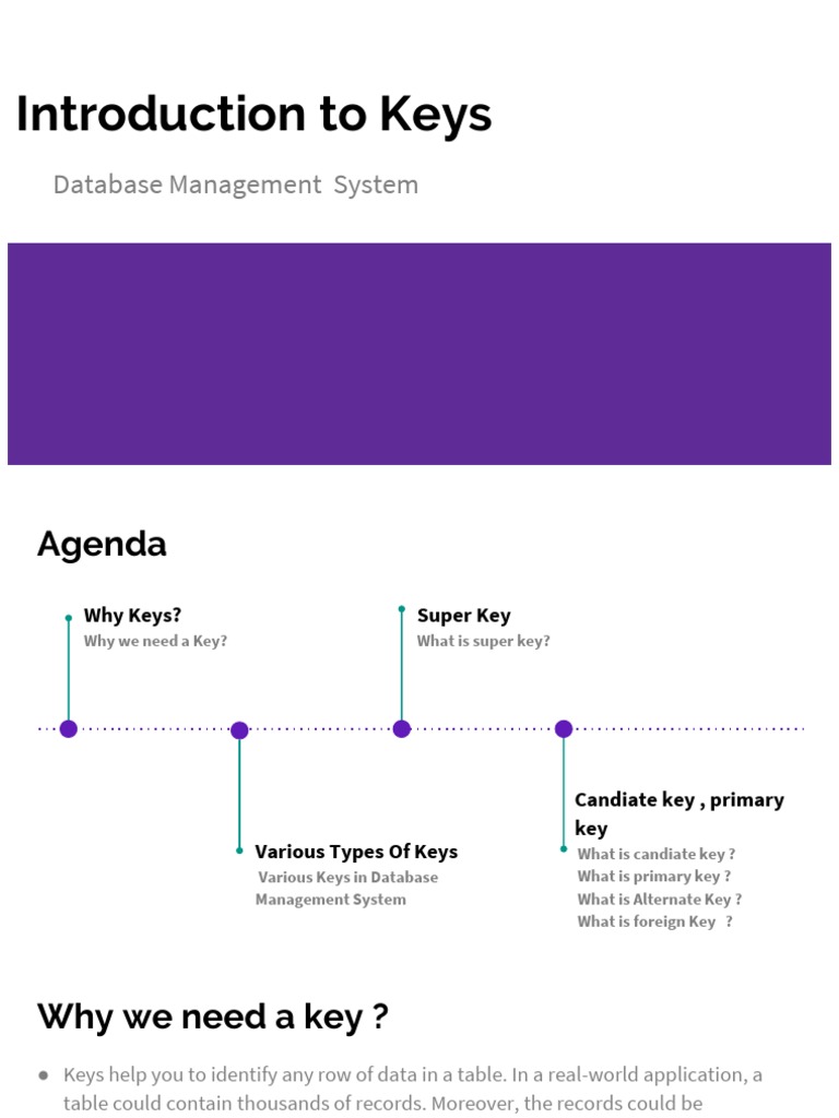 Introduction To Keys Database Management System Pdf Information