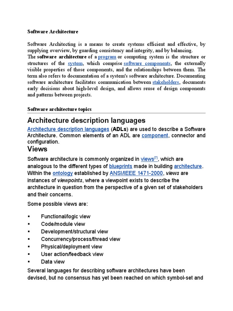 System Architecture | PDF | Software Architecture | Software