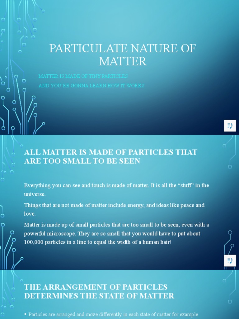Particulate Nature of Matter | PDF