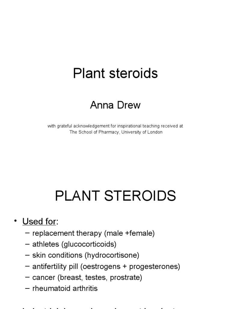 Plant Steroids: Anna Drew | PDF | Carbohydrates | Steroid