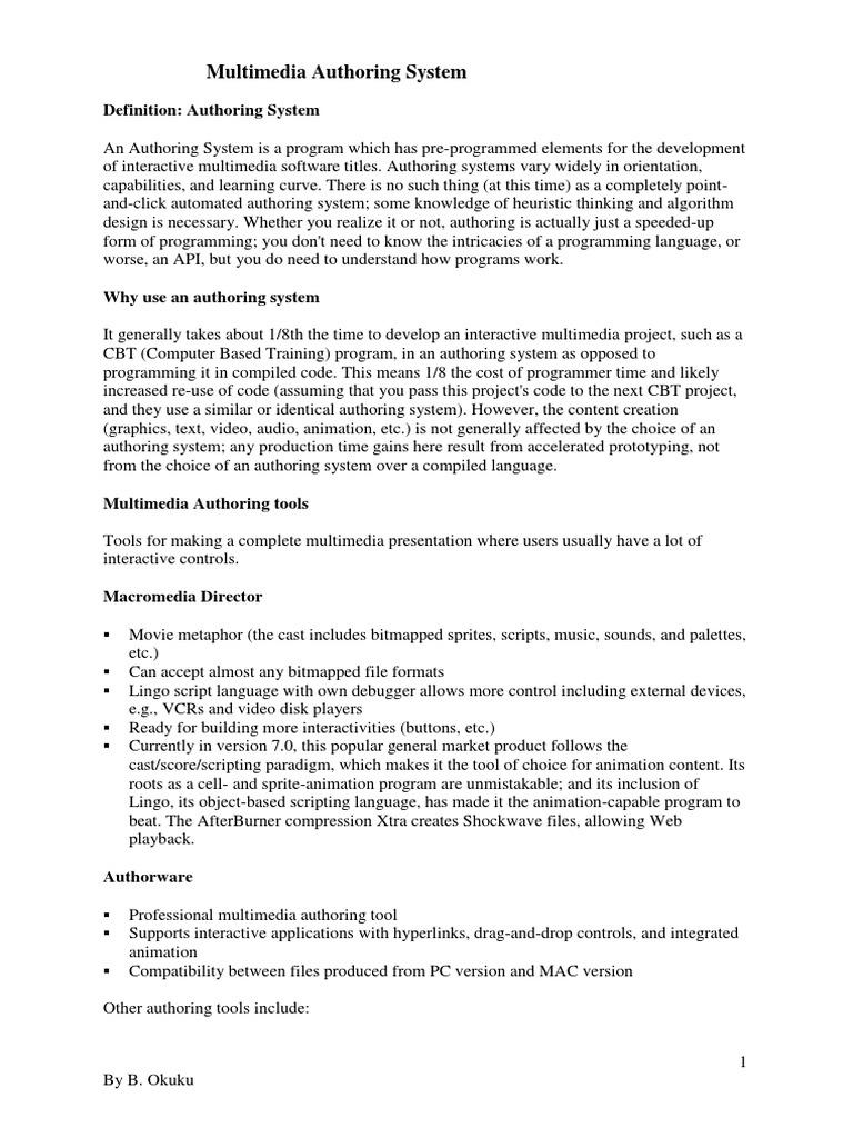 CH9 Multimedia Authoring System | PDF | Multimedia | Quality Of Service