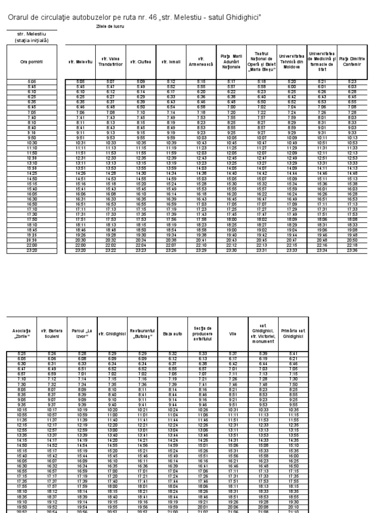 Horaire Bus Route 46 | PDF