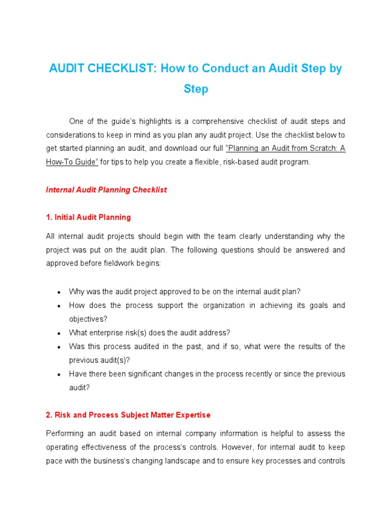 Audit Checklist | PDF