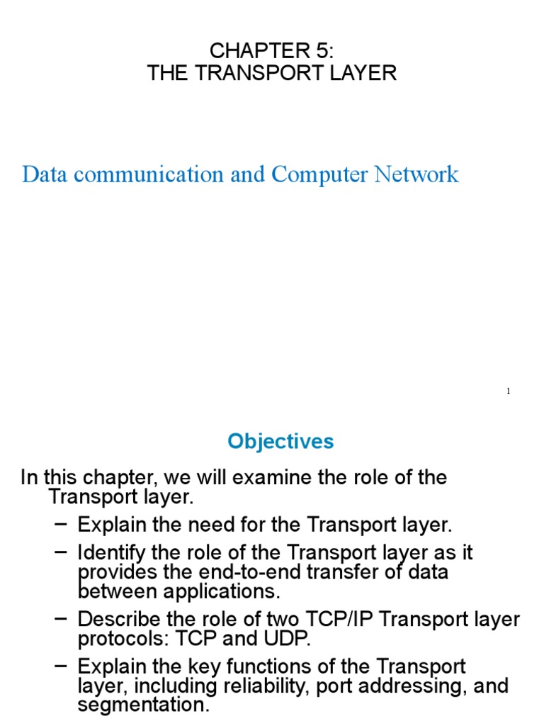 5-Chapter Five - Transport Layer | PDF | Transmission Control Protocol | Port (Computer Networking)