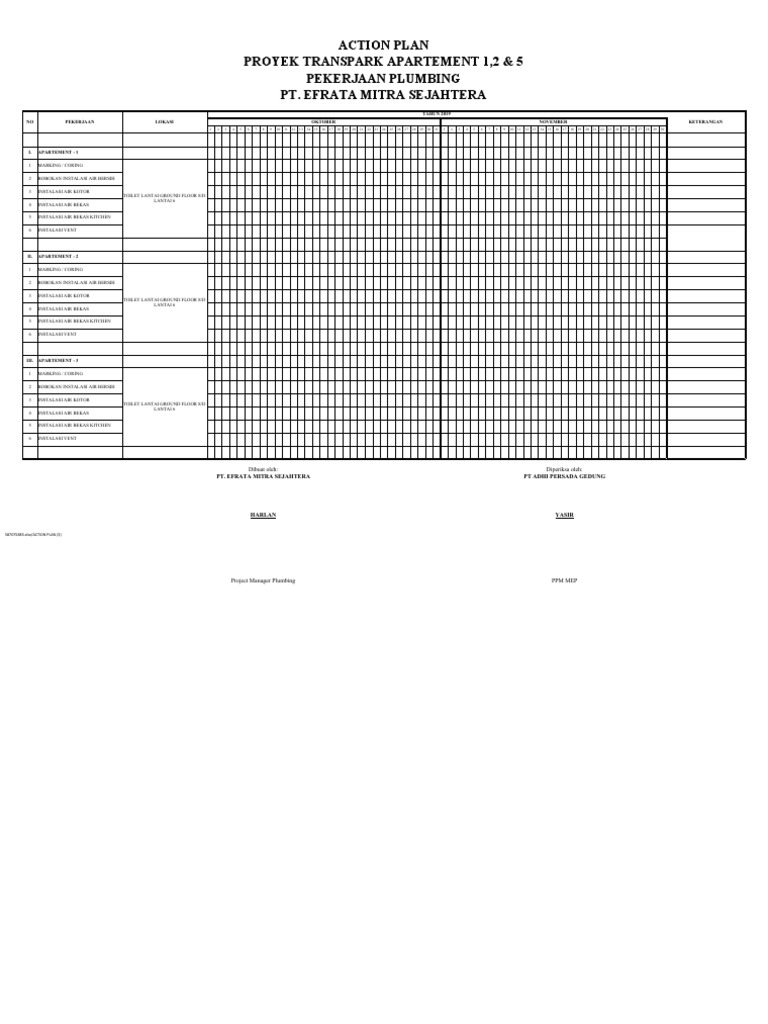Action Plan Proyek | PDF