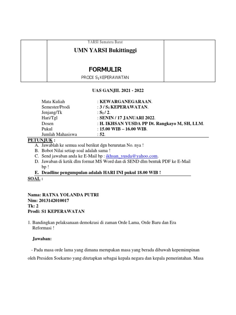 Jawaban Uas KWN Ratna Yolanda Putri-Dikonversi | PDF