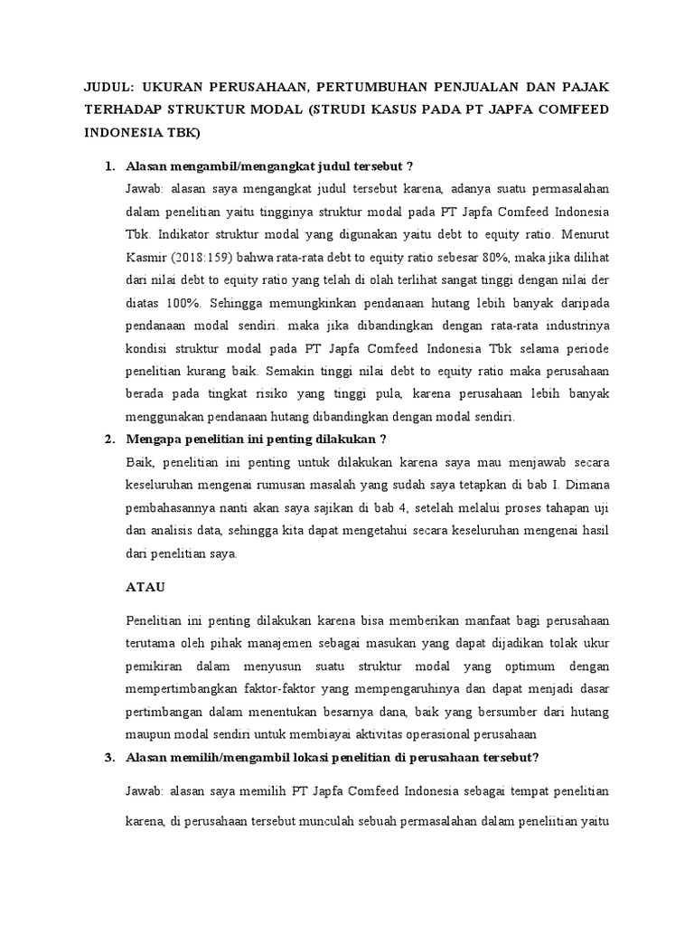 Pertanyaan Seputar Sidang Proposal 2 | PDF