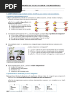 Evaluación Diagnostica Del Área de Ciencia y Tecnología Del 2do Grado ...