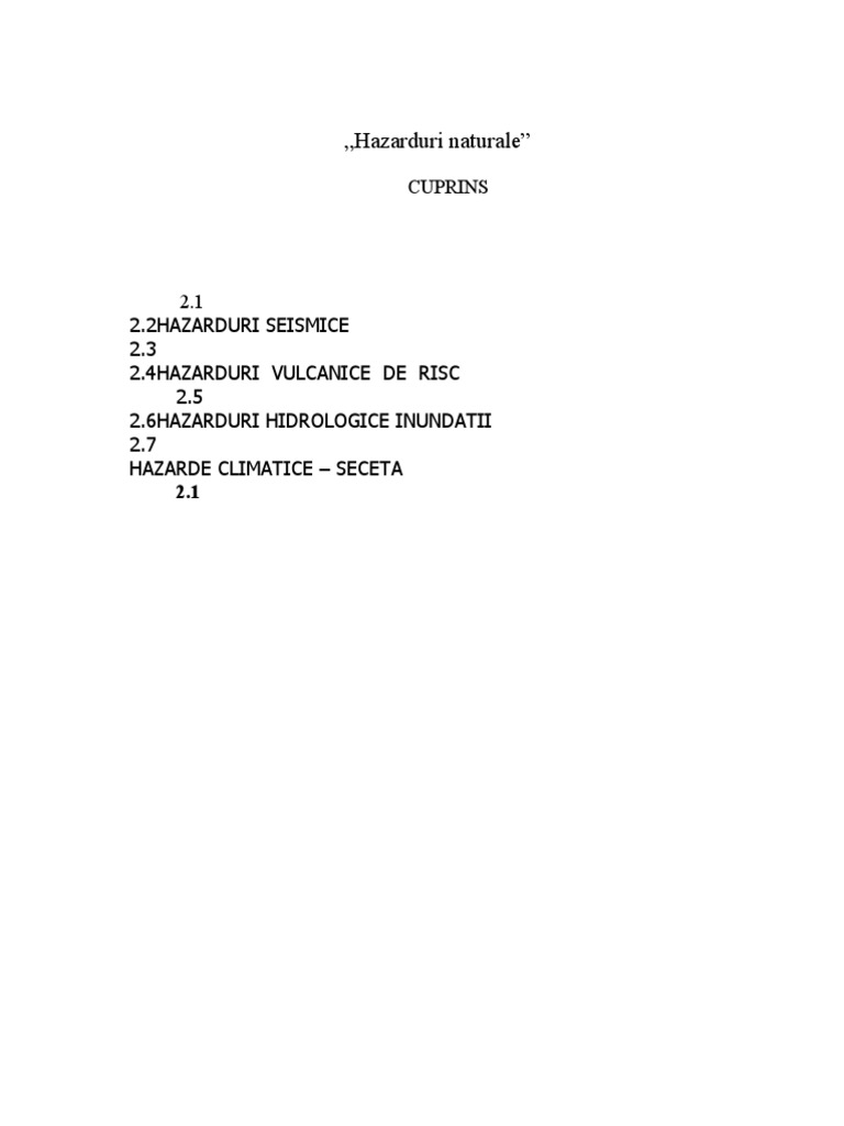 Hazarduri Naturale | PDF