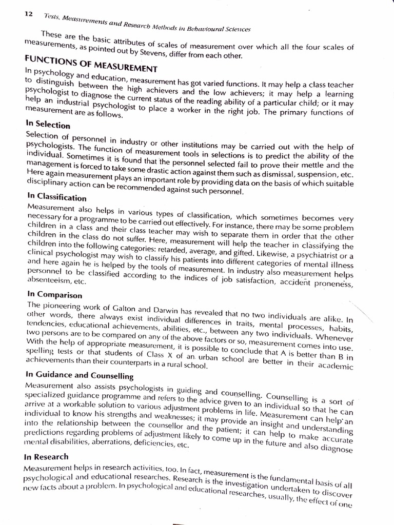 Functions of Measurement | PDF