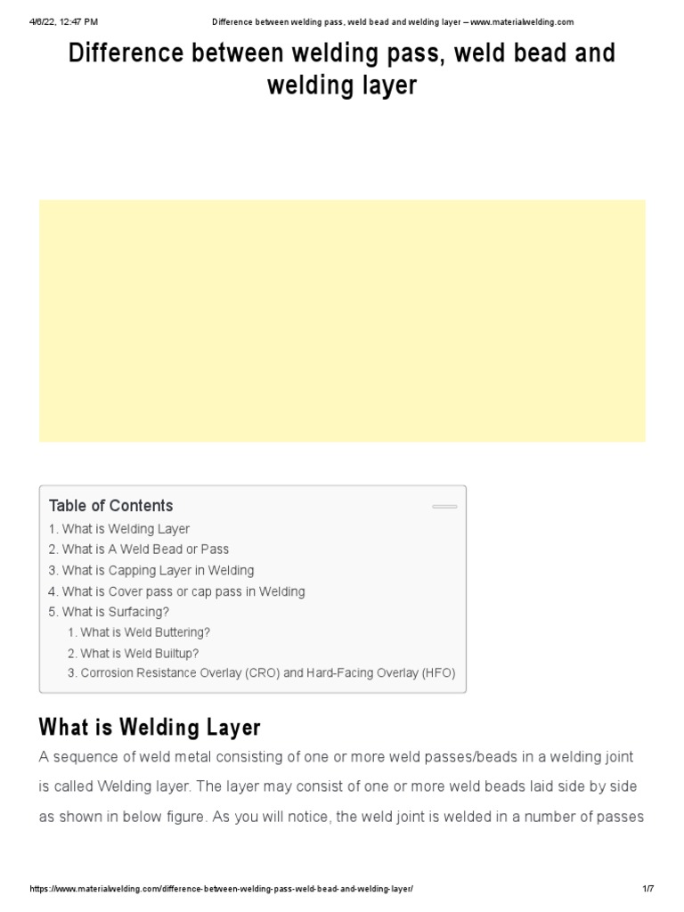 Understanding Weld Passes and Beads | PDF | Science & Mathematics ...