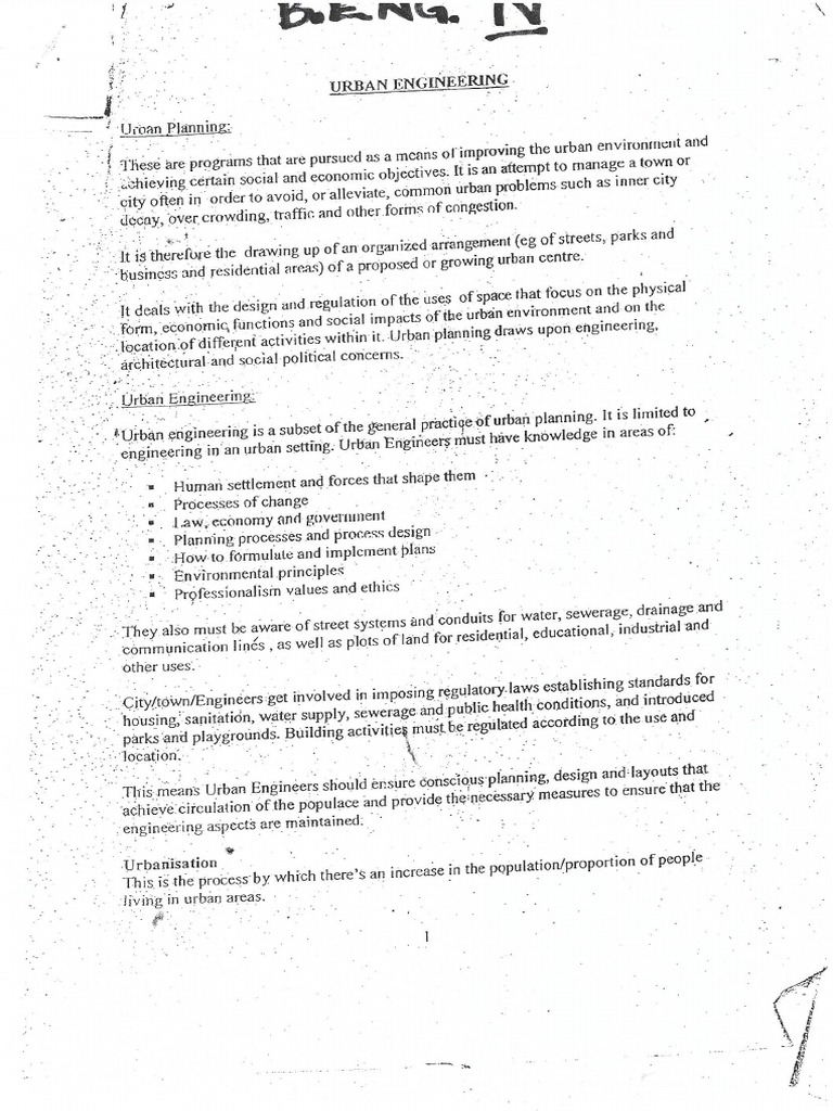 B.Eng Urban Engineering | PDF
