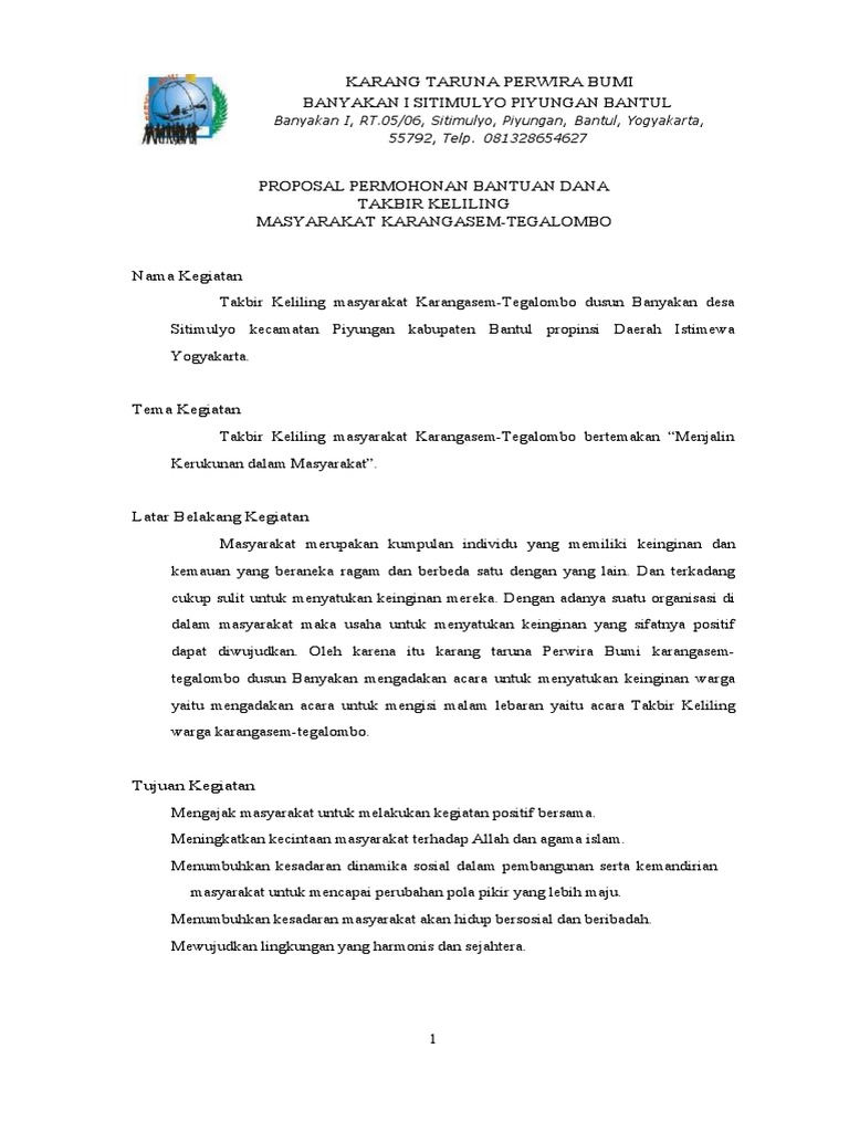 Proposal Takbir Keliling | PDF