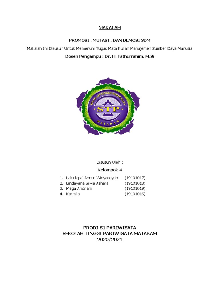 Makalah MSDM Klp. 4 | PDF | Karier & Perkembangan