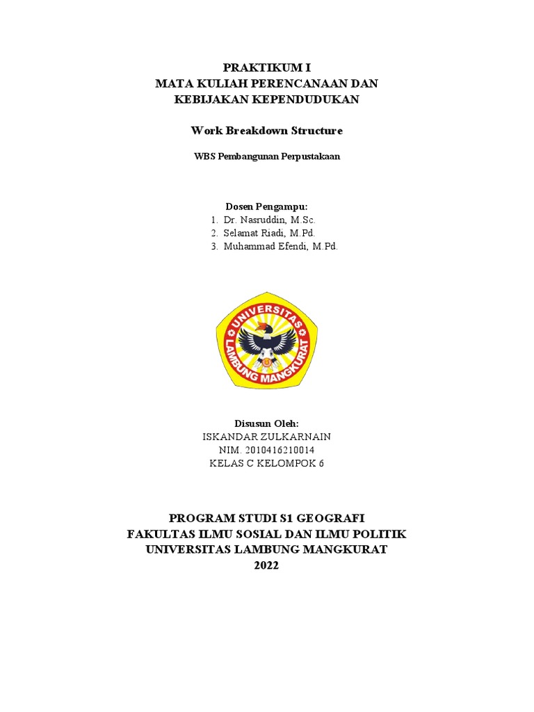 WBS Pembangunan Jalan TOL dan Perpustakaan | PDF