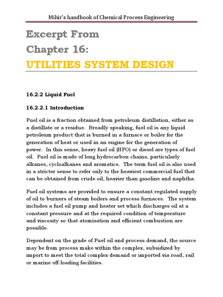 Utility System Design From Chapter 16 | PDF