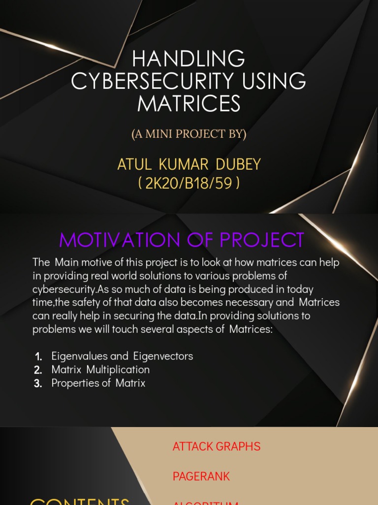 Handling Cybersecurity Using Matrices | PDF