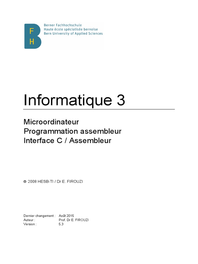 3 La Programmation en Assembleur 3.1 Introduction (PDFDrive) | PDF | Processeur | Programmation
