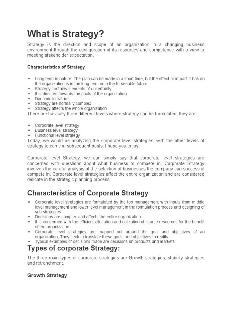 Types of Strategies | PDF
