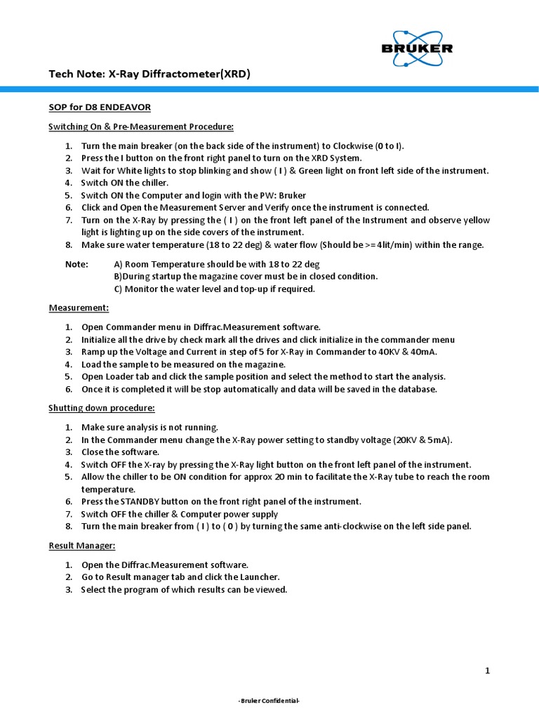 XRD Sop D8 | PDF | Computers | Technology & Engineering