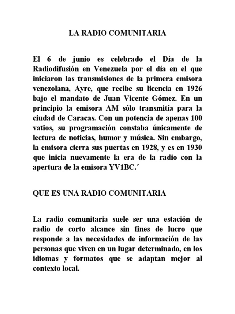 La Radio Comunitaria | PDF | Radiodifusión | Democracia