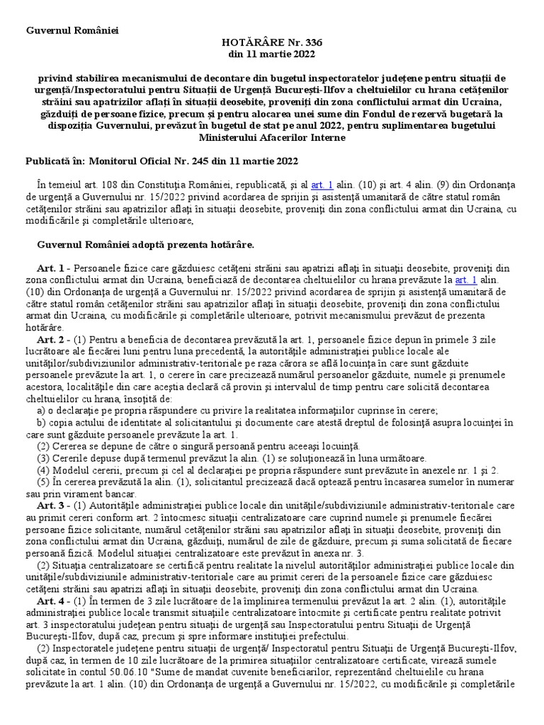 H. G. Nr. 336 Din 2022 | PDF