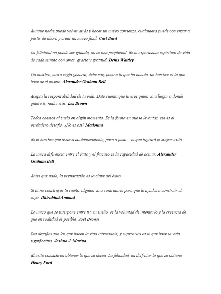 Frases Inspiradoras para el Éxito | PDF | Amor