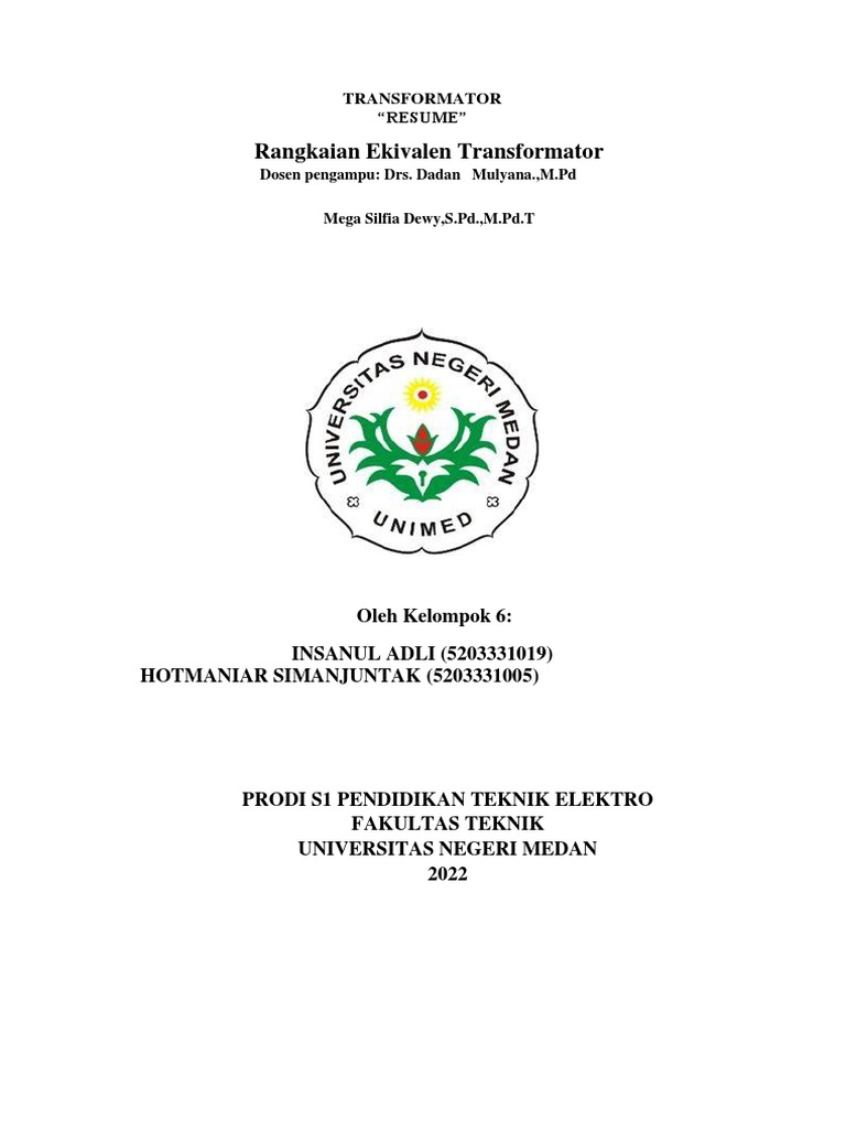 RANGKAIAN EKUIVALEN TRANSFORMATOR | PDF