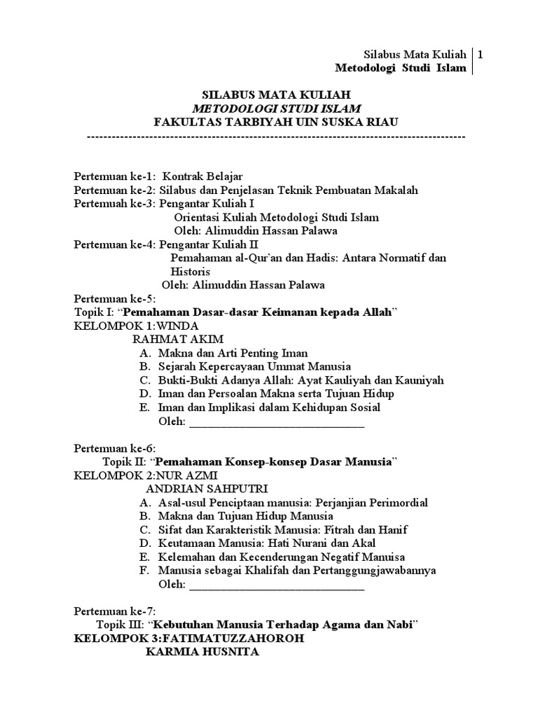 2022 - Silabus MSI OKE - Versi Pendek | PDF