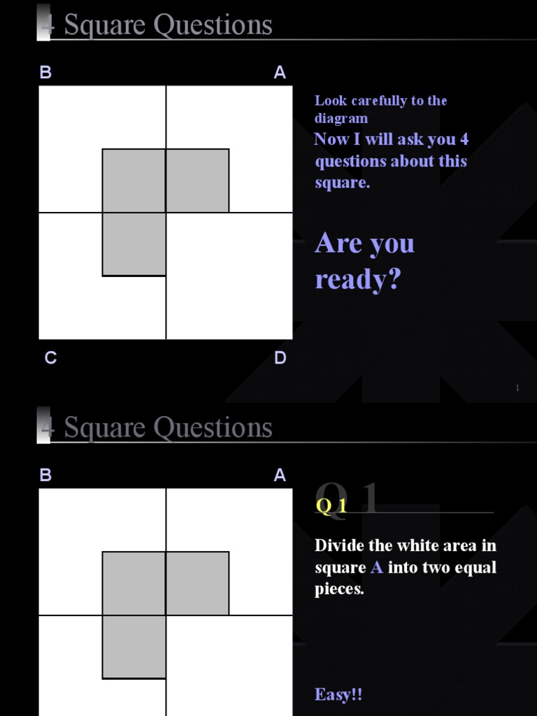 4 Square Area Division Challenges | PDF