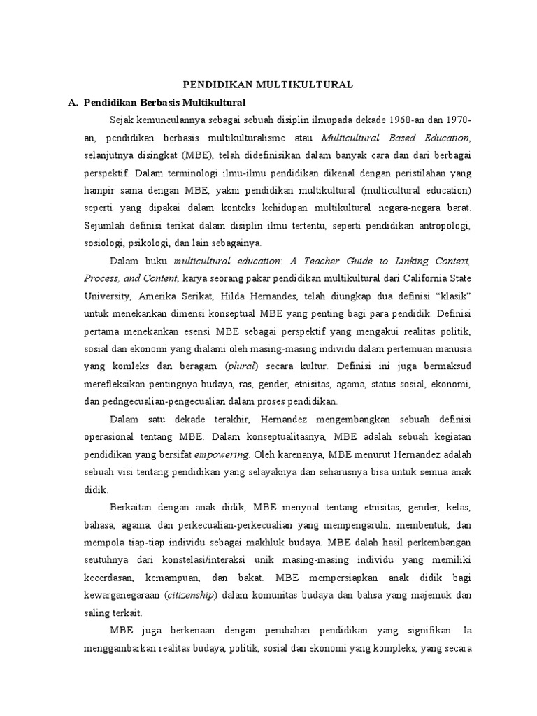 Modul Pendidikan Multikultural | PDF
