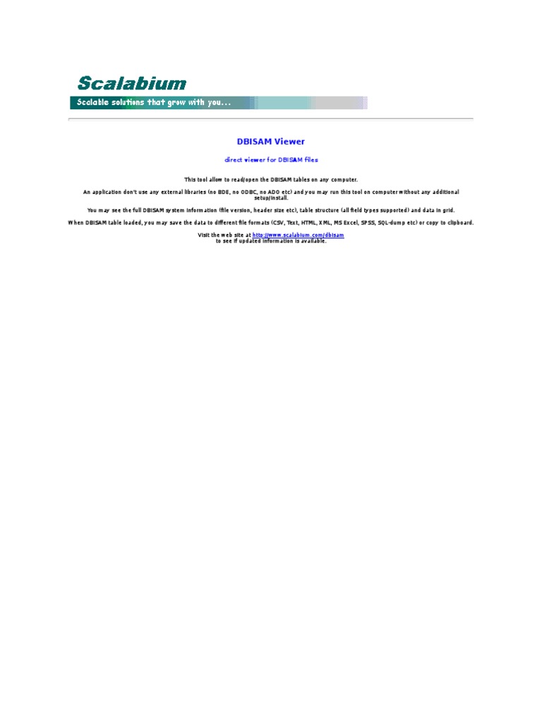 Direct Viewer For DBISAM Files | PDF