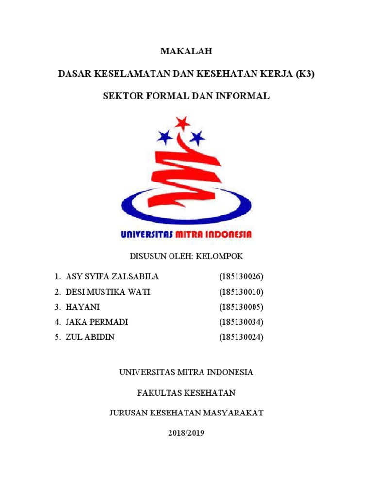 K3 Sektor Formal Dan Informal | PDF