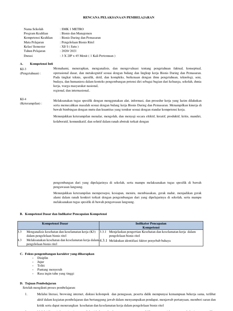 Contoh RPP SMK | PDF