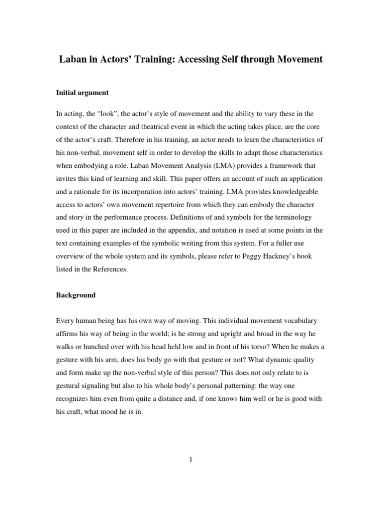 Laban Movement in Actor Training | PDF | Actor | Emotions