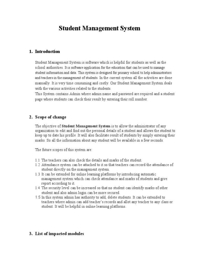Student Management System Report | PDF | Databases | My Sql