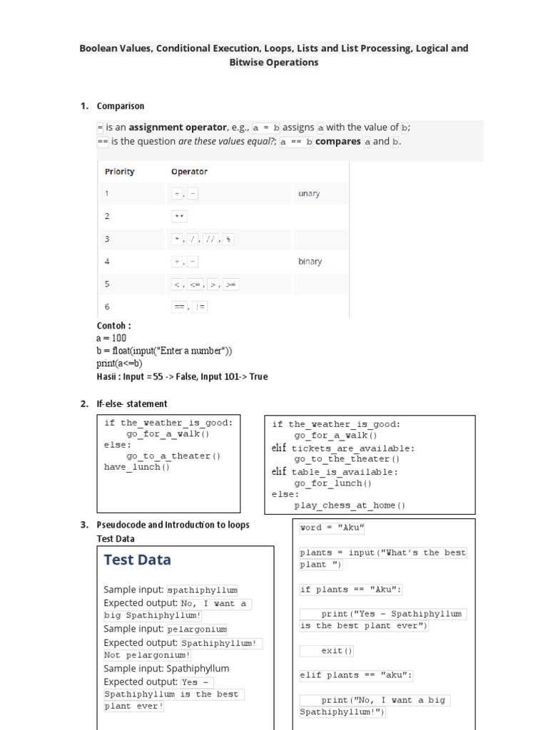 Module 3 Boolean Values, Conditional Execution, Loops, Lists and List Processing, Logical and ...