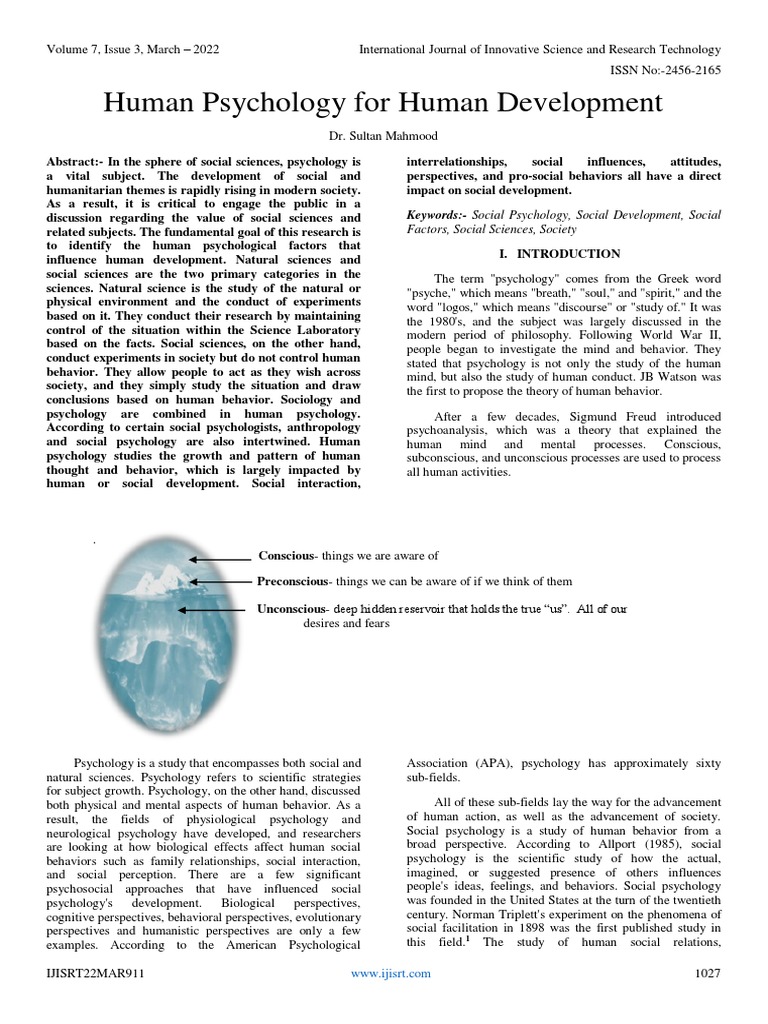 Human Psychology For Human Development | PDF