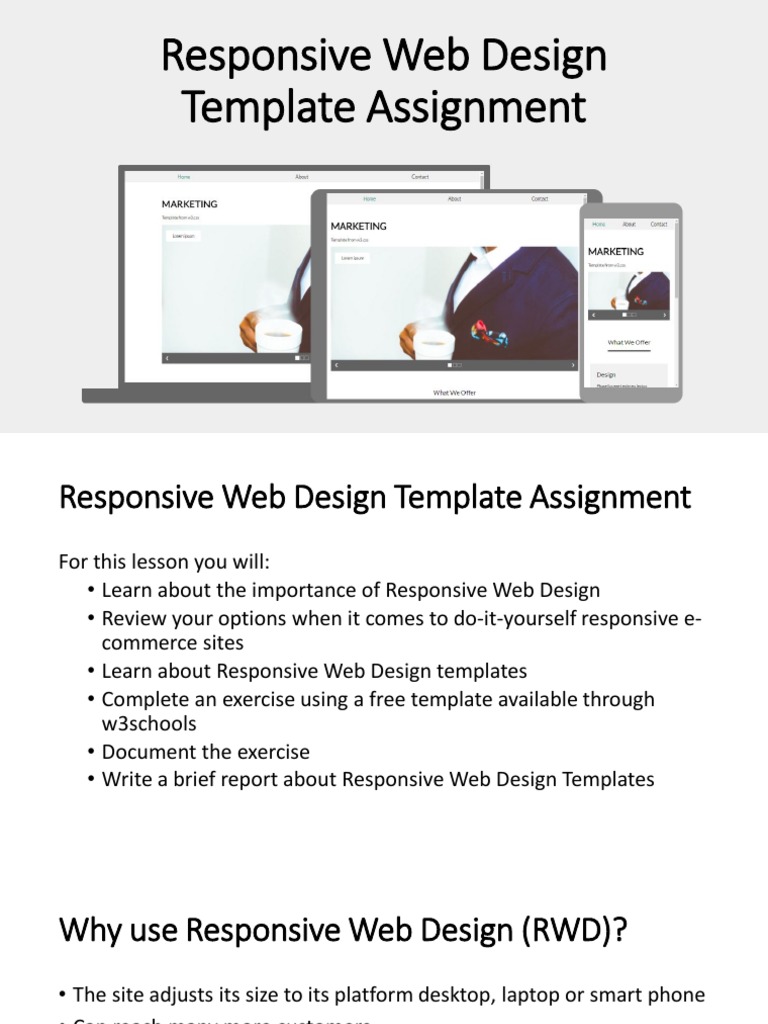 Responsive Web Design Template Assignment | Descargar gratis PDF | Web Design | World Wide Web