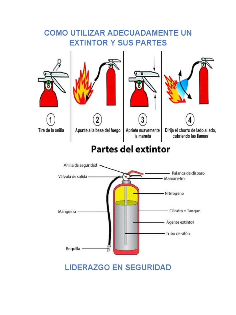 Como Utilizar Adecuadamente Un Extintor y Sus Partes | PDF