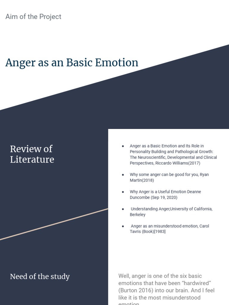 Understanding Anger: A Study Overview | PDF