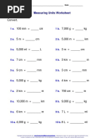 SI Unit Conversion Practice Worksheet | PDF | International System Of ...