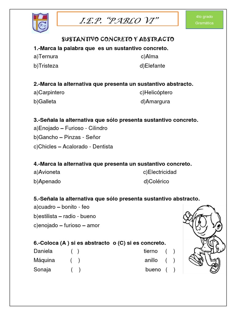 Sustantivos Concretos y Abstractos | PDF