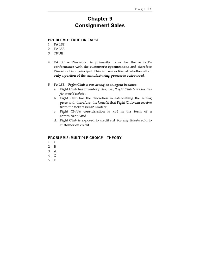 Chapter 9 Consignment Sales Accounting | PDF