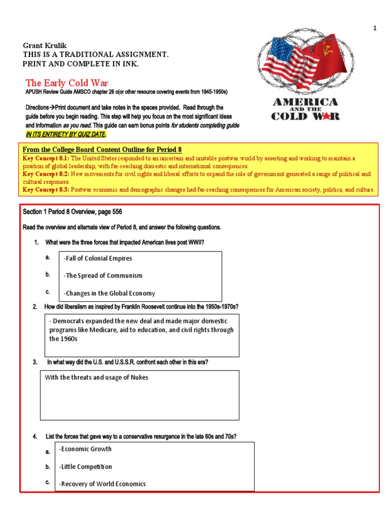Early Cold War APUSH Review Guide | PDF | Politics